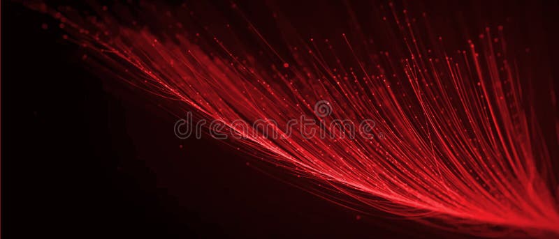 Abstract Red Paticles Magic Wave Dynamic Steam Flowing on Black ...