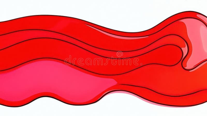 Abstract Red Liquid Wave, Flowing Design Stock Illustration ...