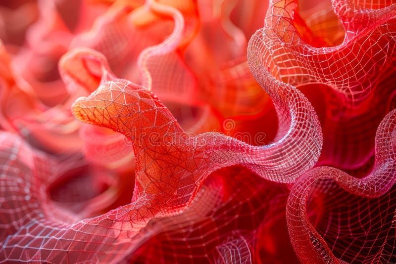 Abstract Red and Pink Mesh Waves Texture with Vibrant Gradient for ...