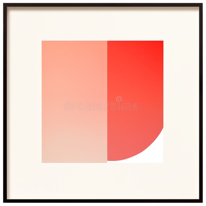An Abstract Red and Pink Square in a Black Frame Stock Illustration ...