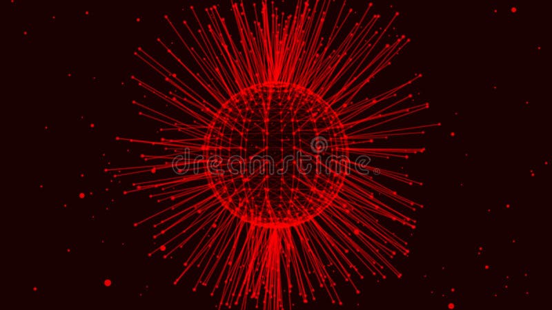 Abstract Red Plexus Technology Science on Rotating Sphere Concept ...