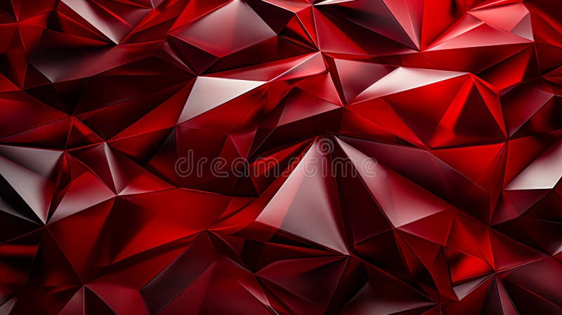 Abstract Red Polygonal Background Texture. Low Poly Dark Red Wall. Deep ...