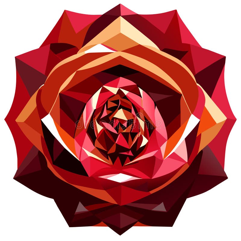 Polygonal Rose on White Background Stock Vector - Illustration of ...