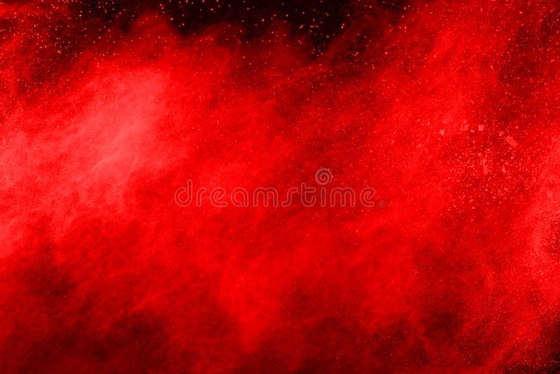 Abstract Red Powder Explosion on Black Background. Stock Photo - Image ...