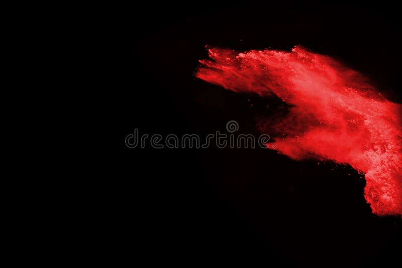Red Powder Explosion on Black Background. Stock Image - Image of ...