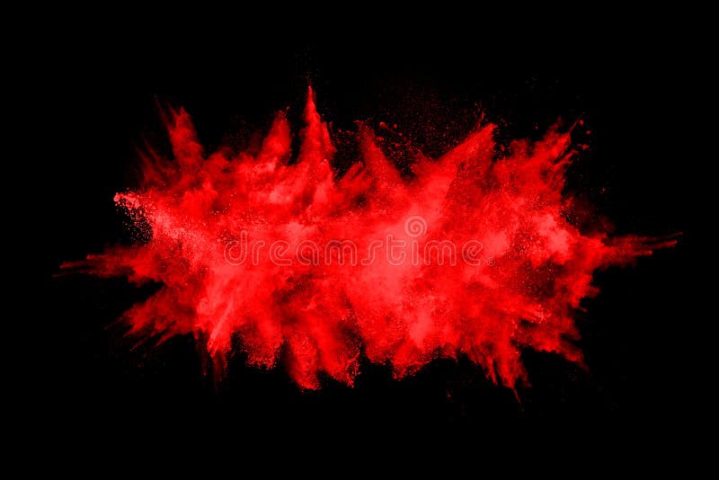Abstract Red Powder Explosion on Black Background.abstract Red Powder ...