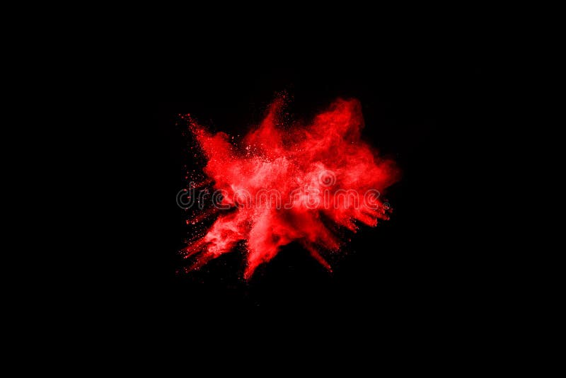 PFreeze Motion of Red Powder Exploding, Isolated on White Background ...