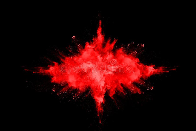 Red Powder Exploding on White Background. Stock Photo - Image of ...