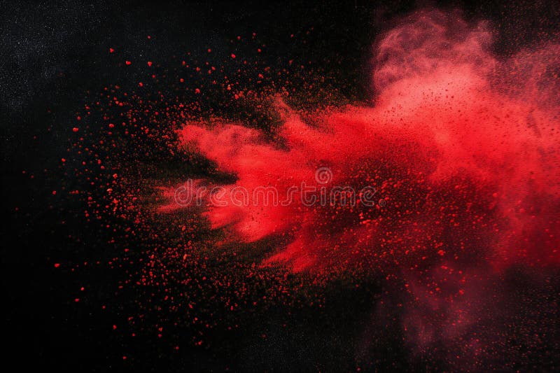 Abstract Red Powder Explosion on Black Background, Abstract Red Powder ...