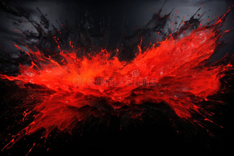 Abstract Red Powder Explosion. Closeup of Red Dust Particle Splash on ...