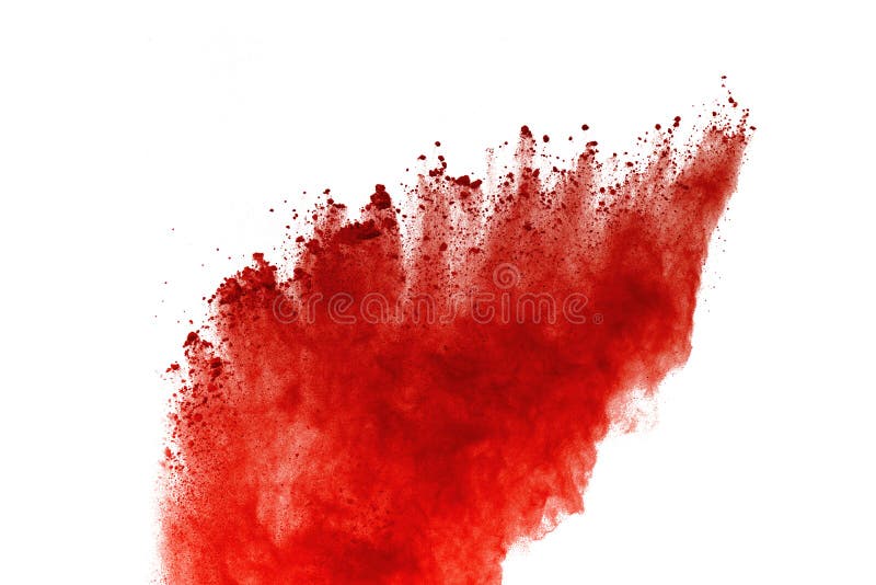 Abstract Red Powder Explosion on White Background. Abstract Red Dust ...