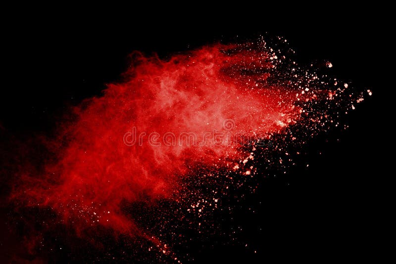 Abstract Red Powder Splatted Background,Freeze Motion of Red Powder ...