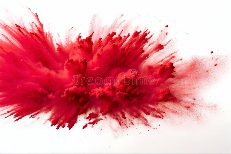 Abstract Red Powder Splatted on White Background Stock Illustration ...