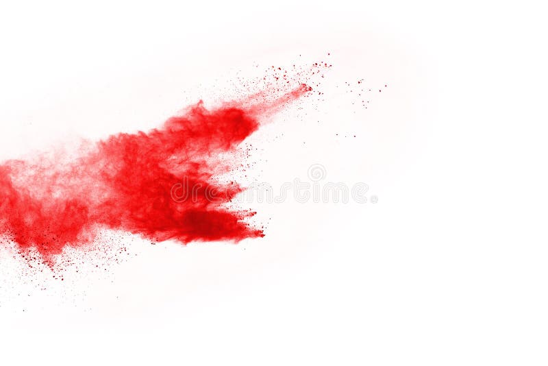 Abstract Red Powder Splatted on White Background. Stock Image - Image ...