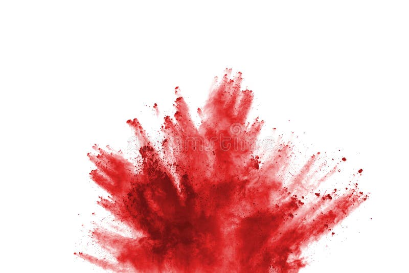 Abstract Red Powder Splatted on White Background. Stock Image - Image ...