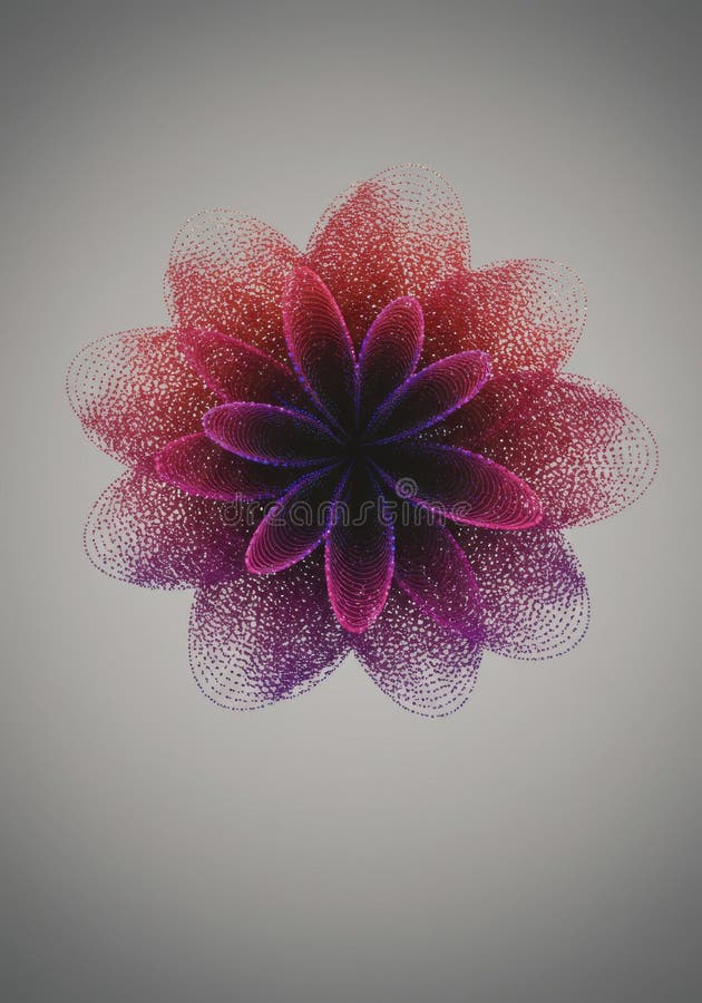 Abstract Red Purple Flower Particle Design Stock Illustration ...