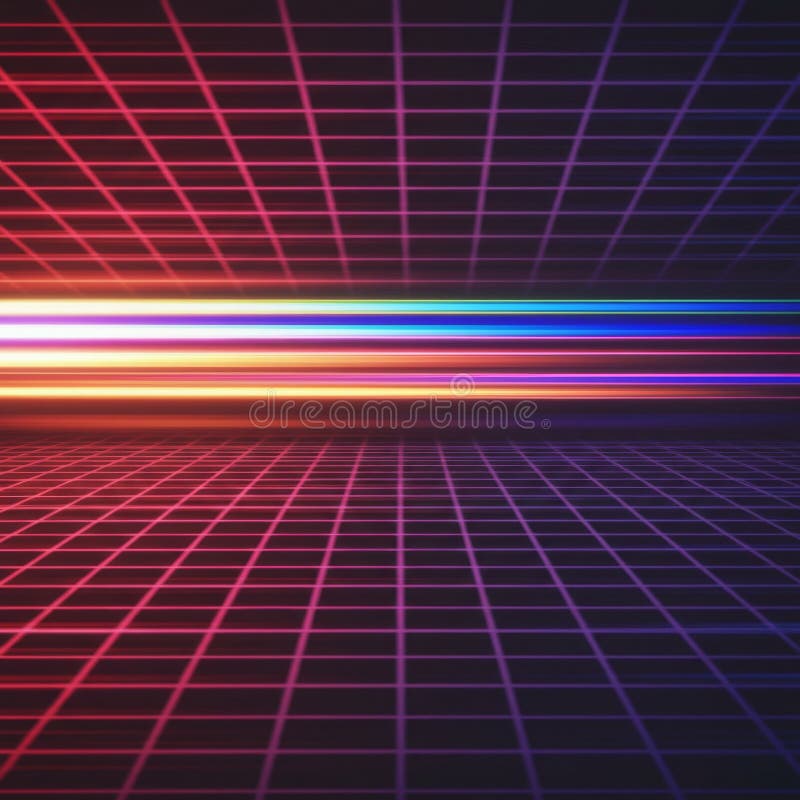 Abstract Red Purple Grid with Light Streaks Background Stock ...