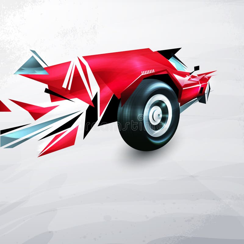 Abstract Red Racing Car Painted Stock Vector - Illustration of driving ...