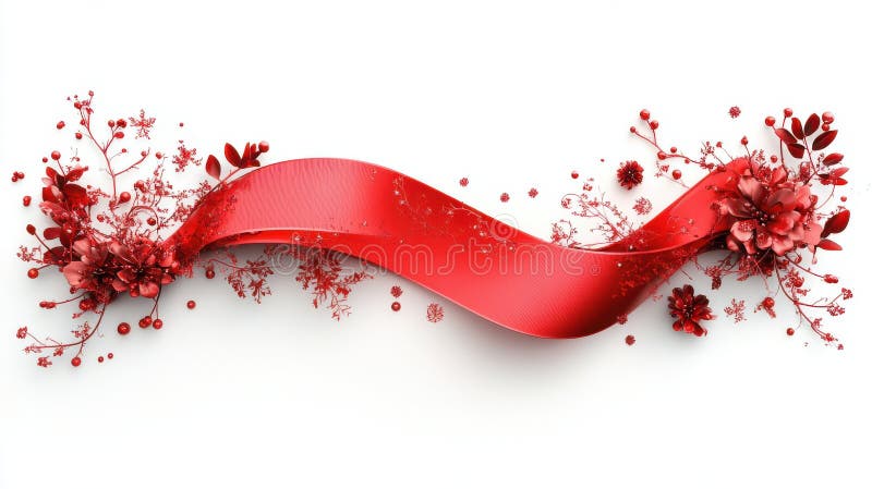 Abstract Red Ribbon Explosion on White Background Stock Illustration ...