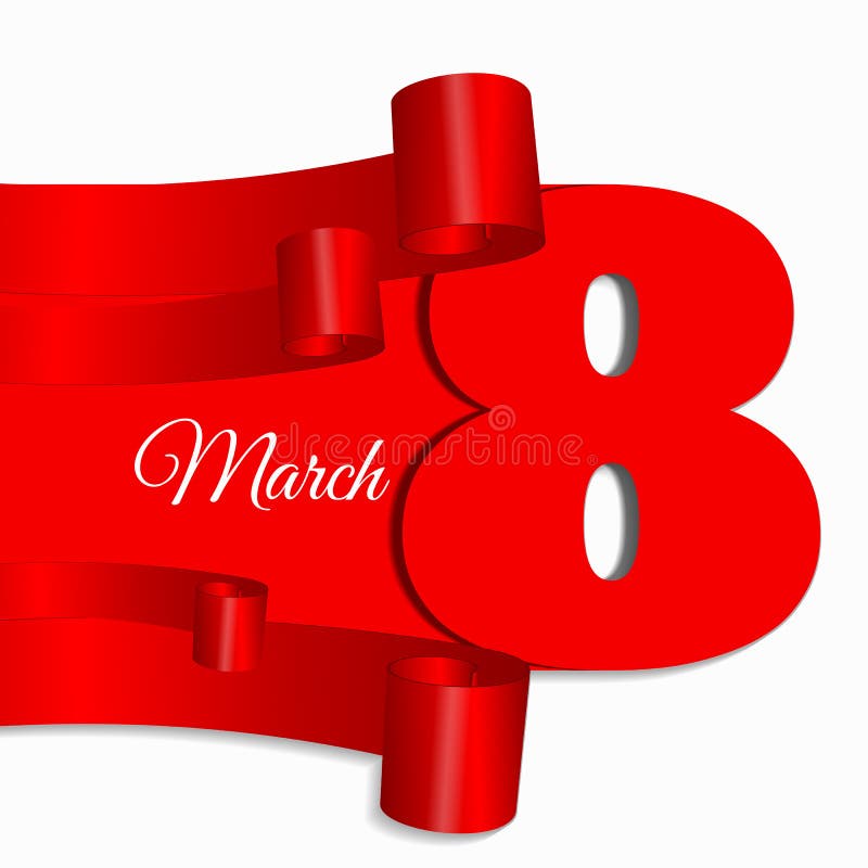 Abstract Red Ribbon 8 March Banner Illustration Eps 10 Stock Vector ...