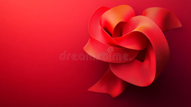 Abstract Red Ribbon Swirls on Red Background Stock Illustration ...