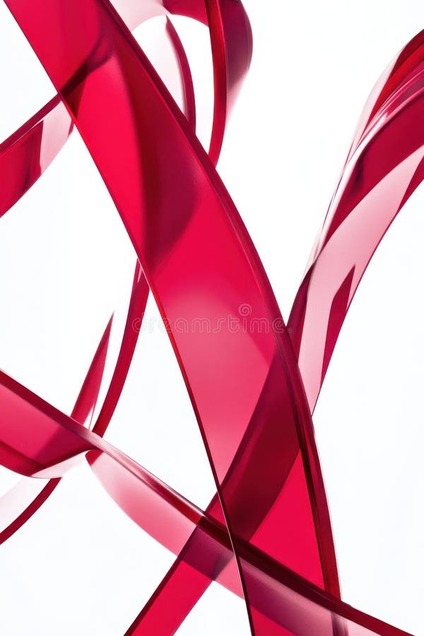 Abstract Red Ribbons Design with Flowing Curves and Modern Aesthetic ...