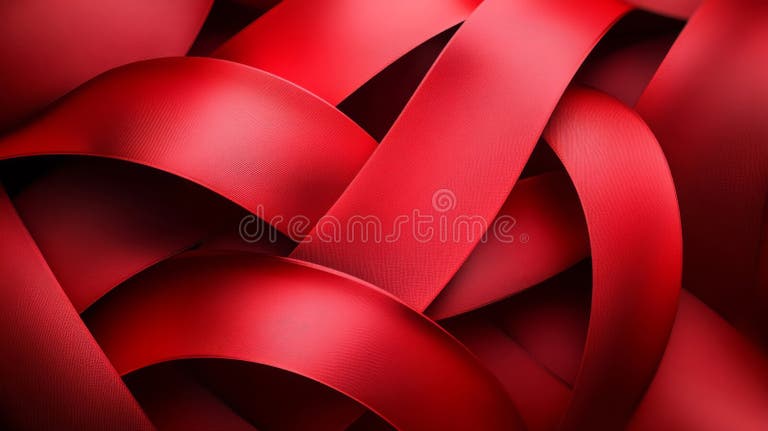 Abstract Red Ribbons Intertwined Design Stock Illustration ...