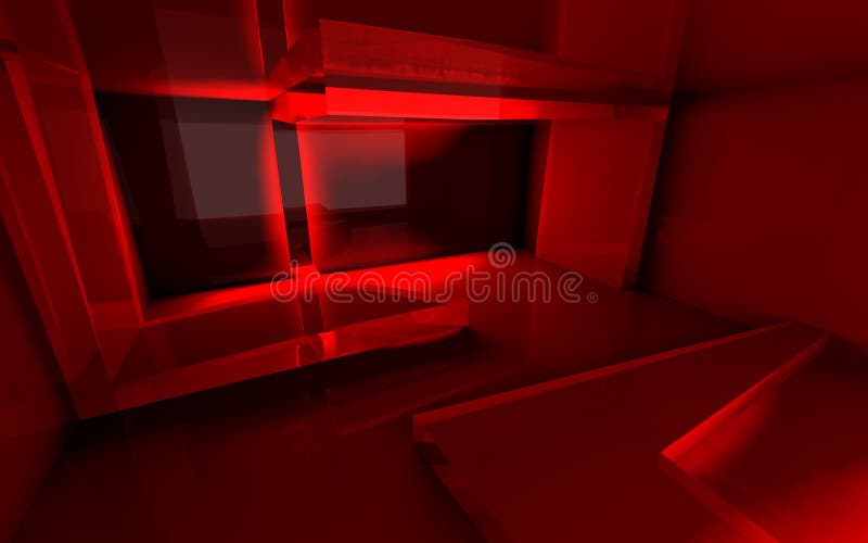 Abstract Red Room stock illustration. Illustration of render - 31795535