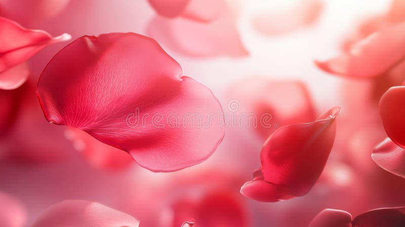 Abstract Red Rose Petals Floating with Blurred Background and Soft ...