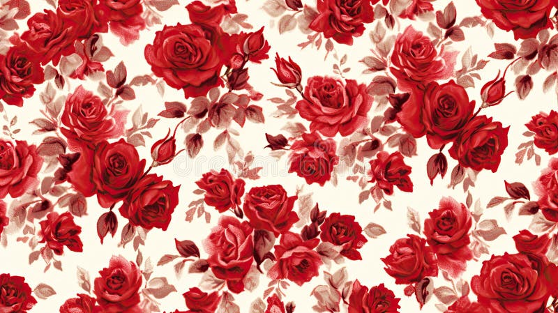 Abstract Red Roses Flowers Background. Floral Design Backdrop. AI ...