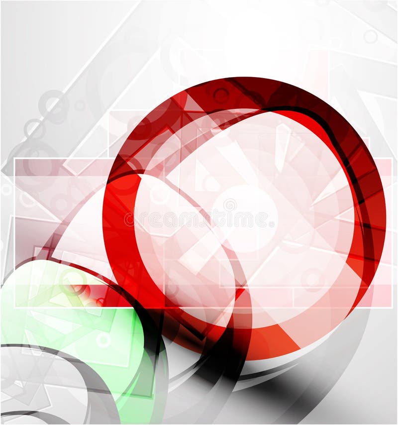 Abstract Red Round Shape. Vector Technology Stock Vector - Illustration ...