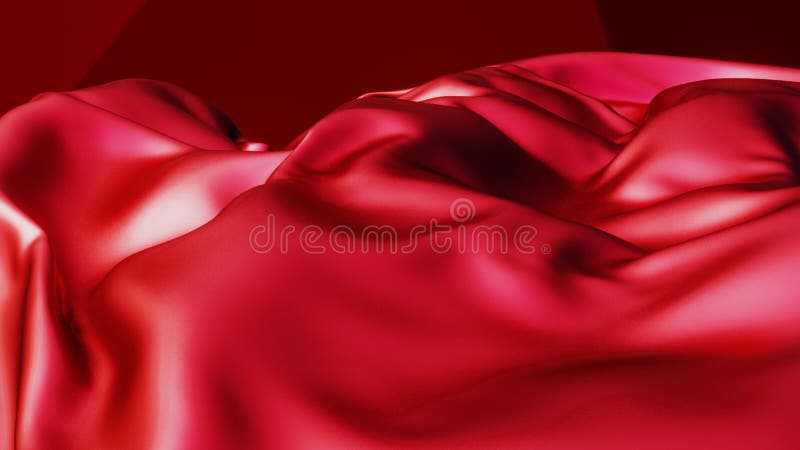 Abstract Red Satin Fabric Loop Background Waving Stock Footage - Video ...