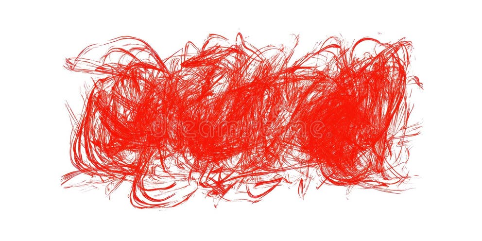 Abstract Red Scribbles Random Strokes Illustration Isolated on Transparent Background Stock ...