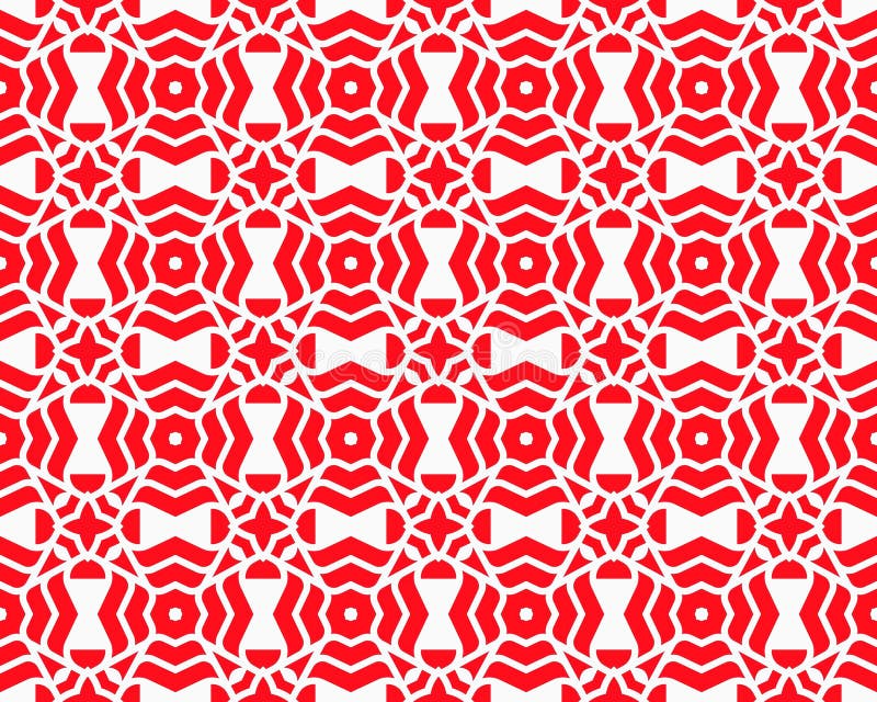 Abstract Red Seamless Repeat Pattern Flat Style Ornament Geometric ...