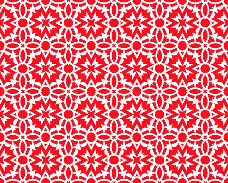 Abstract Red Seamless Repeat Pattern Flat Style Ornament Geometric ...