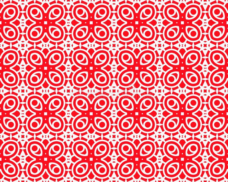 Abstract Red Seamless Repeat Pattern Flat Style Ornament Geometric ...