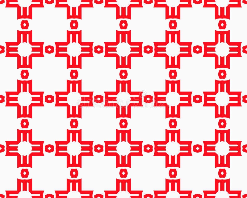 Abstract Red Seamless Repeat Pattern Flat Style Ornament Geometric ...