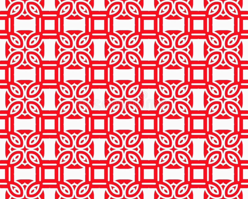 Abstract Red Seamless Repeat Pattern Flat Style Ornament Geometric ...