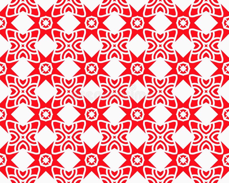 Abstract Red Seamless Repeat Pattern Flat Style Ornament Geometric ...