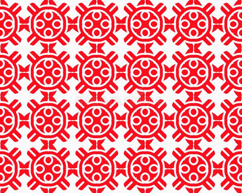 Abstract Red Seamless Repeat Pattern Flat Style Ornament Geometric ...