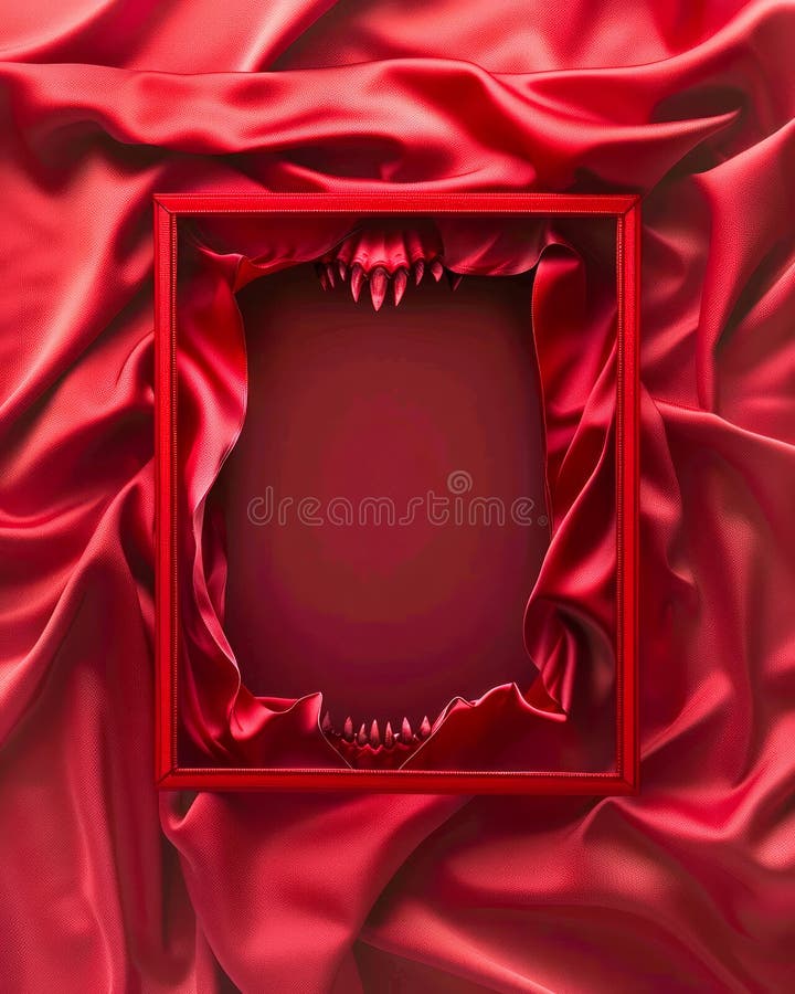 Abstract Red Silk Fabric Frame with Luxurious Satin Texture Background ...