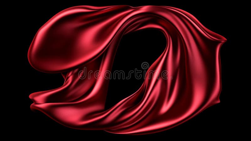Abstract Red Silk Fabric Swirling into Letter D Stock Illustration ...