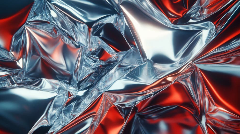Abstract Red and Silver Metallic Foil Texture Stock Illustration ...