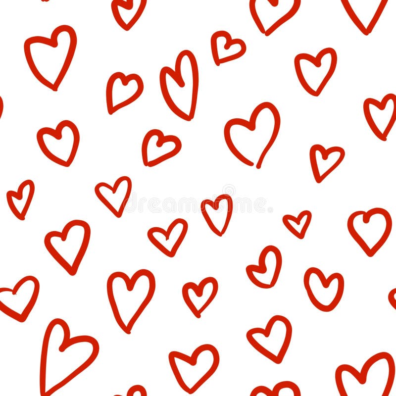 Red Simple Hearts Endless Texture Stock Illustration - Illustration of ...