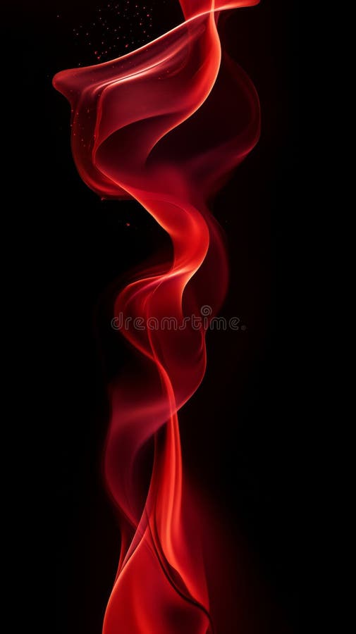 Abstract Red Smoke on Black Background, Artistic Flow. Modern Art and ...