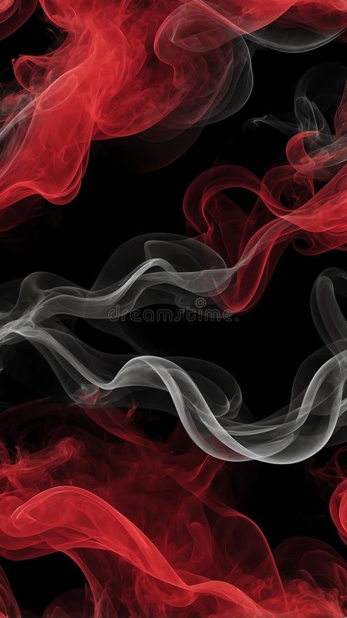 Abstract Red Smoke Design in Black Ai Generated Stock Illustration ...