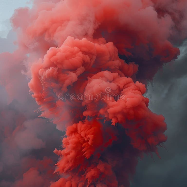 Abstract Red Smoke Explosion on Background Stock Illustration ...
