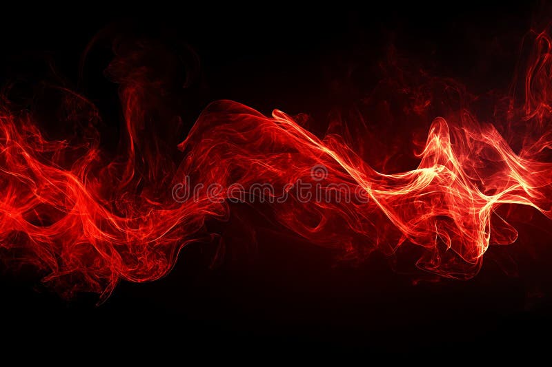 Abstract Red Smoke Wave on Black Stock Illustration - Illustration of ...