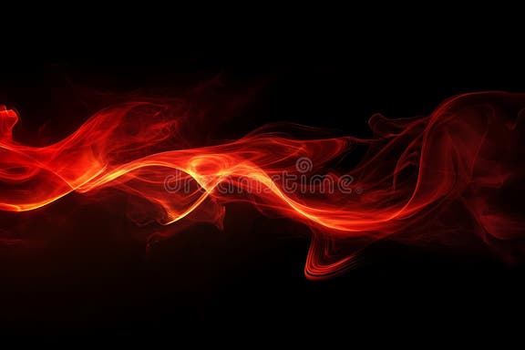 Abstract Red Smoke Wave on Black Background Stock Illustration ...