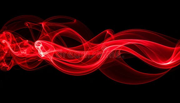 Abstract Red Smoke Wave on Black Background Stock Illustration ...